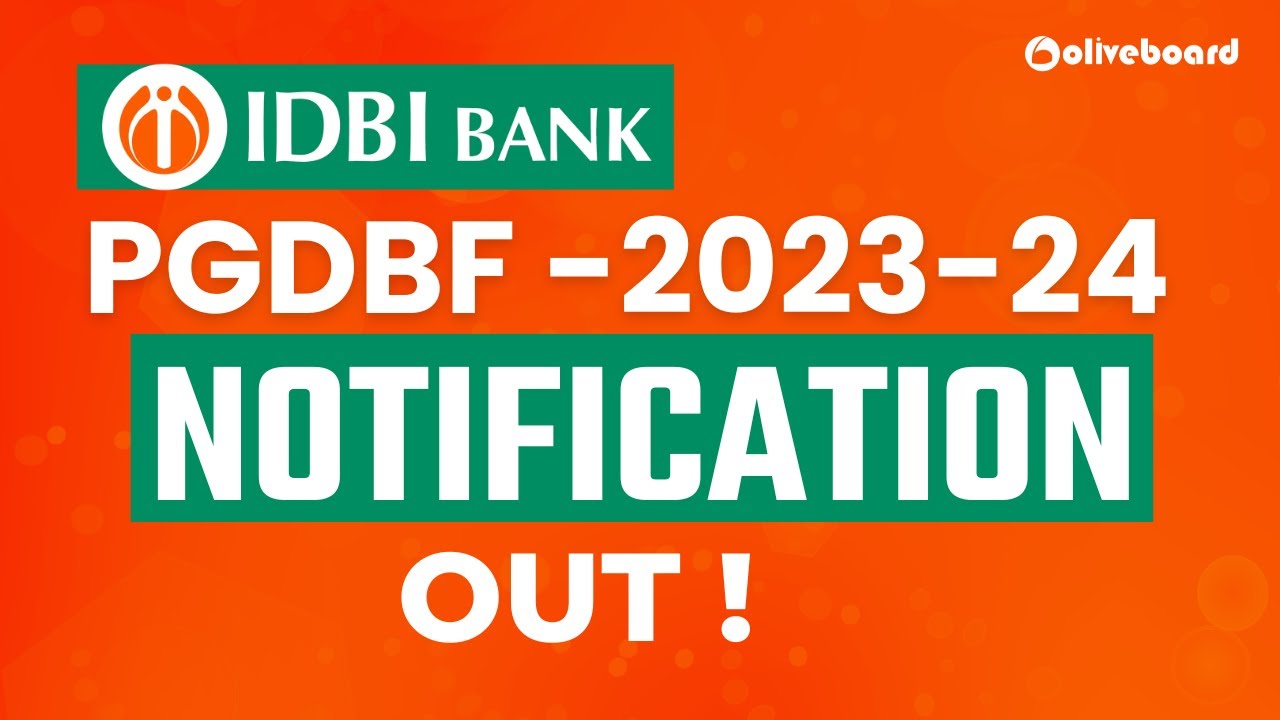 IDBI PGDBF NOTIFICATION OUT 2023-24 | Know All Details | By OB Expert - YouTube