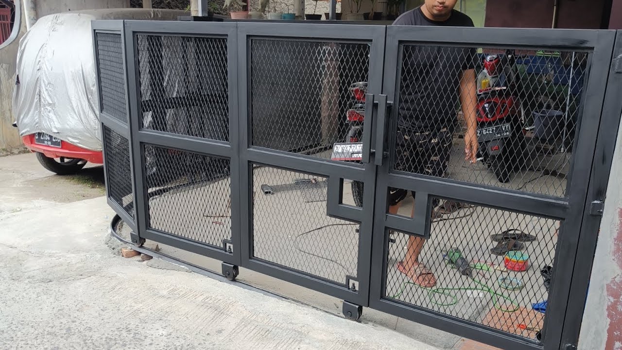 pagar sliding belok | pagar sliding tikung - YouTube