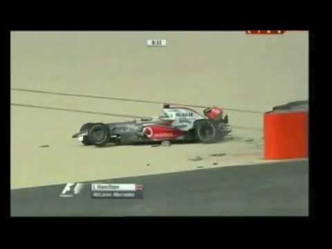 F1 Bahrain 2008 Hamilton Unfall im Training - Premiere