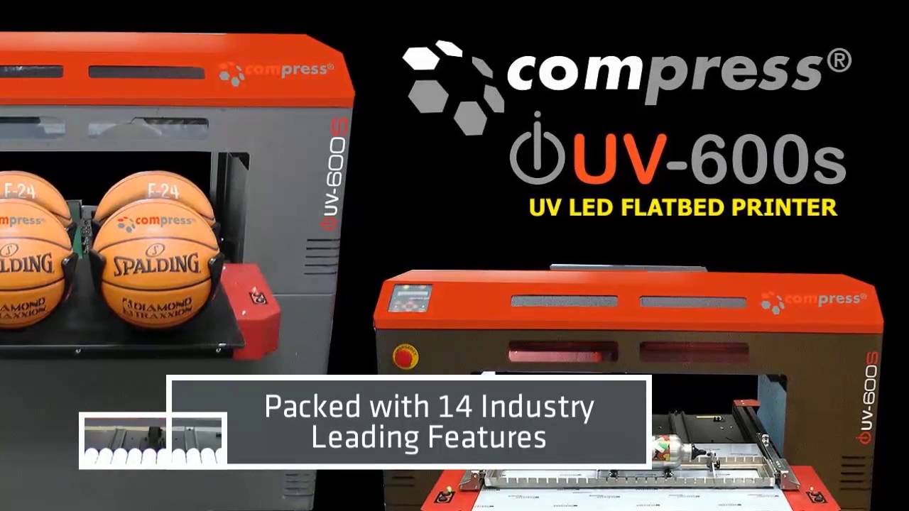Compress iUV-600s UV LED Flatbed Printer Printing on Glass - YouTube