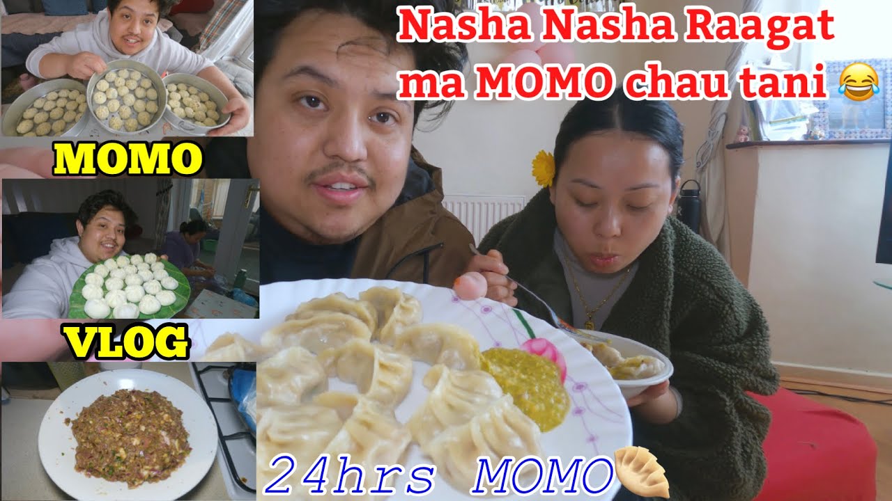Breakfast , Lunch & Dinner Hamro MOMO 😂 | Buff & Chicken MOMO MUKBANG ...
