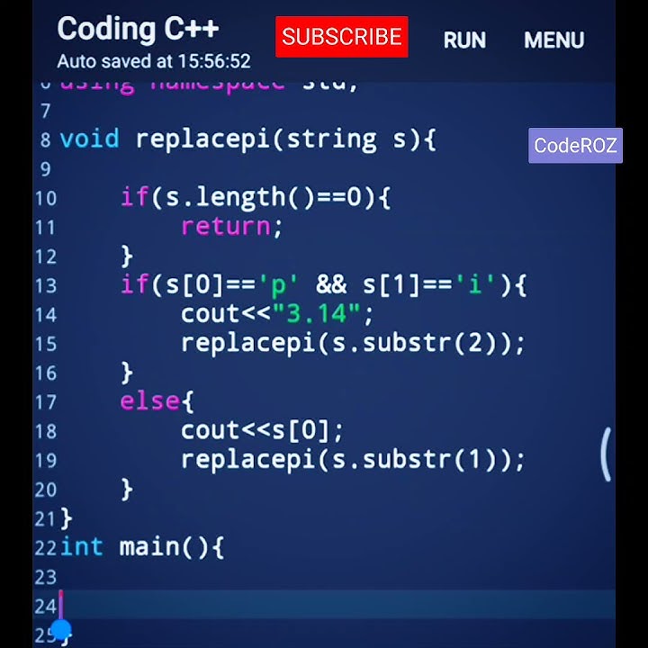 #74 Recursion : Replace pi with 3.14 using C++ | c++ tutorial #shorts ...