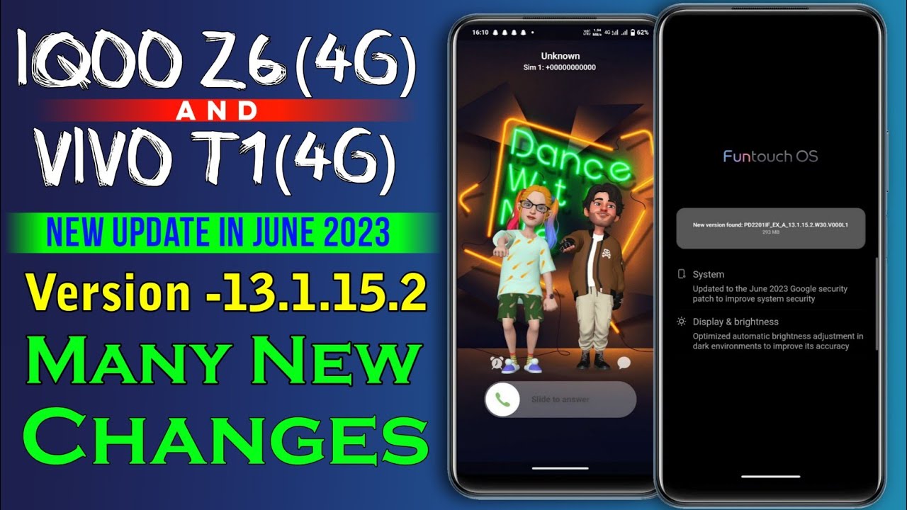 Vivo T1(4g) & IQoo Z6(4g) New Update in June 2023 | Vivo T1(4g) & IQoo Z6(4g) New Changes - YouTube