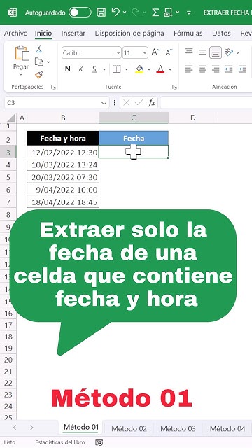 Extraer la "fecha" de una celda con fecha y hora en Excel #excel #microsoftexcel #exceltips ...