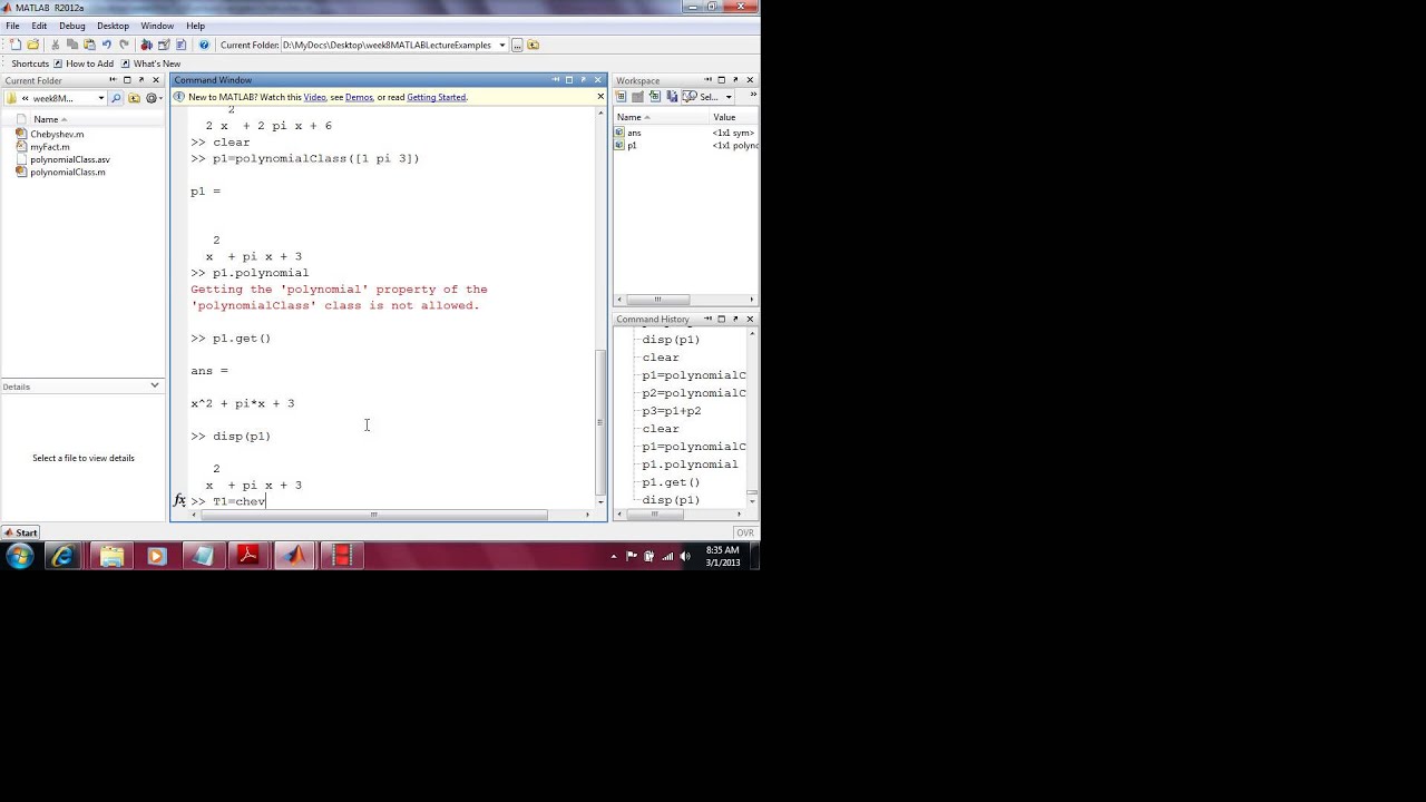 Cs2510sp14 W7l2 Matlab Oop Inheritance And Recursion Youtube 2753