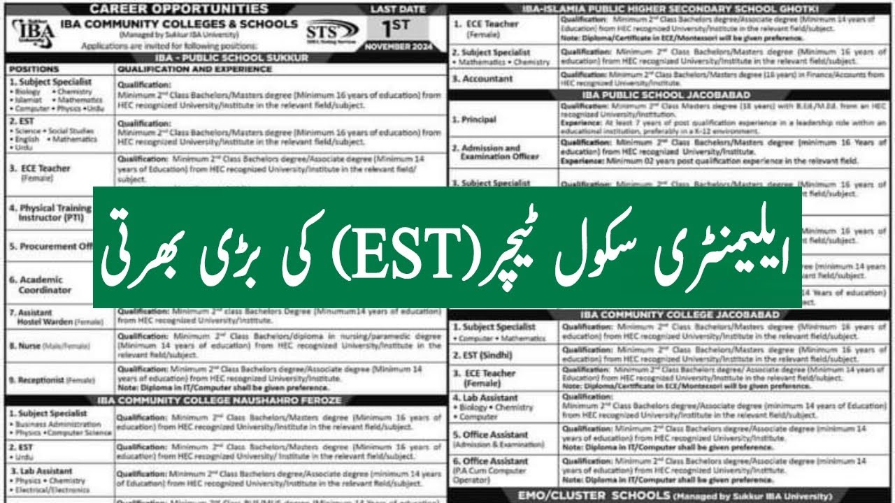 est jobs || ece || iba || iba teacher jobs || early childhood teacher ...