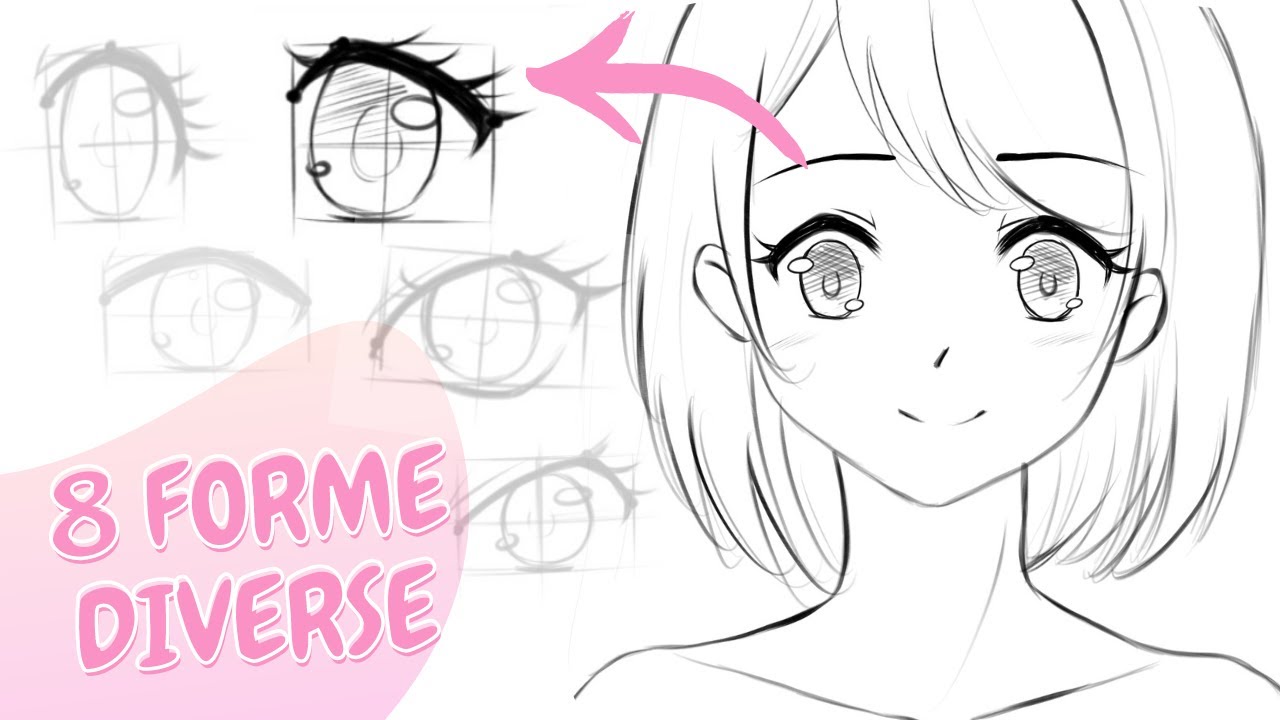 Come disegnare occhi manga femminili - varie forme - YouTube