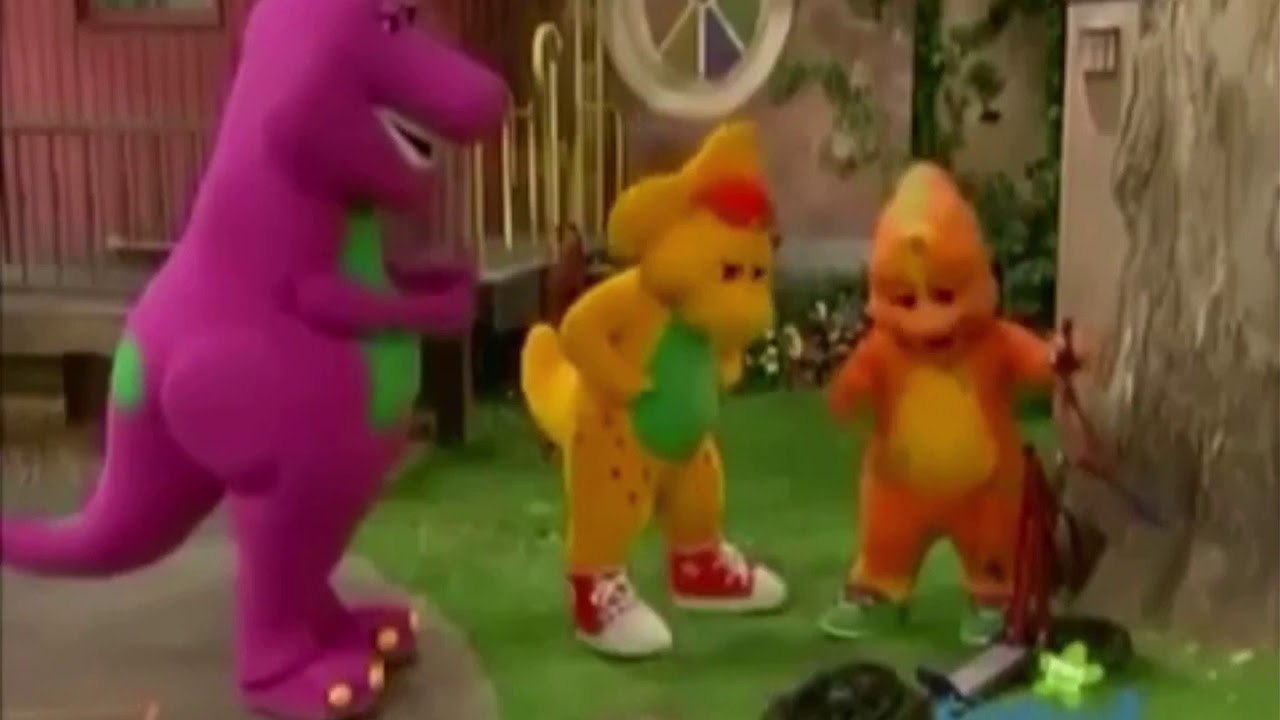 Barney & Friends Riff breaks BJ’s Scooter Slow Motion 4x - YouTube