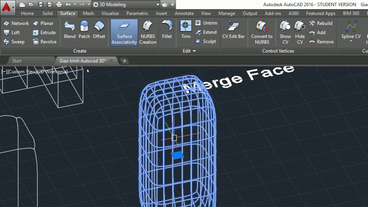 Hướng dẫn Autocad 3D - 12/20 Chỉnh sửa Mesh (Mesh Edit) - YouTube