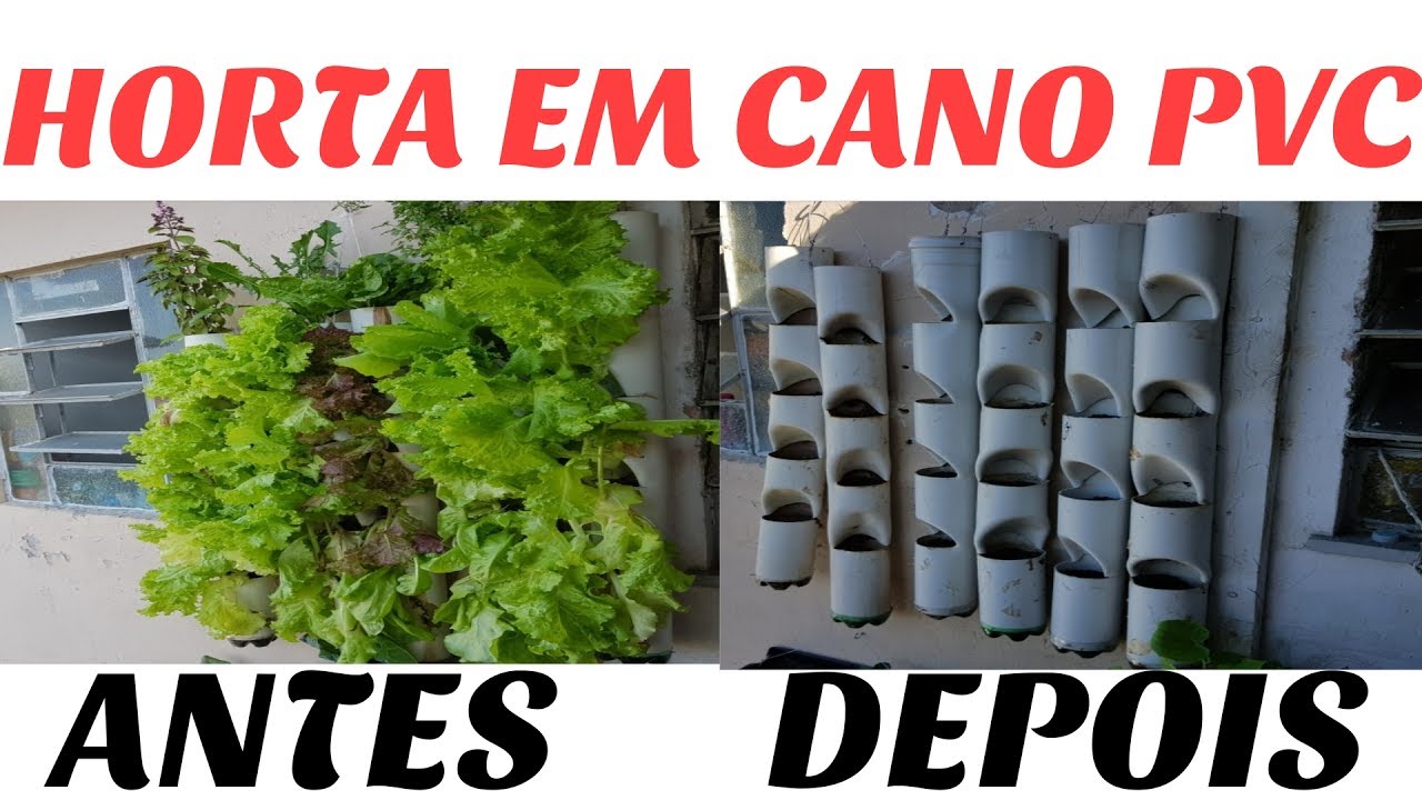COMO FAZER HORTA EM CANO PVC 2 (ANTES DEPOIS) - YouTube