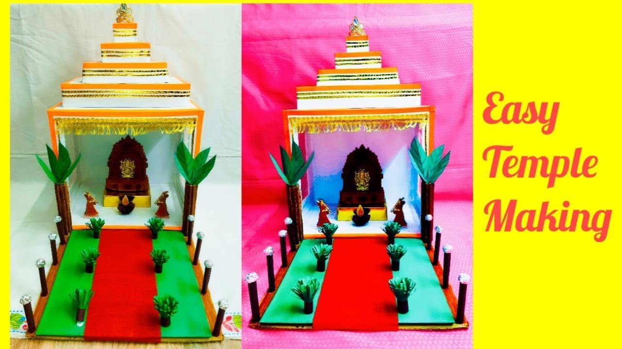 Temple Making From Cardboard Box Diy Temple At Home Mandir Making Temple Making From Cardboard Box Diy Temple At Home Mandir Making