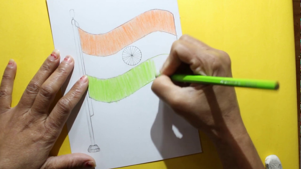 How to draw indian flag very easy for beginners indian flag sketch draw ...
