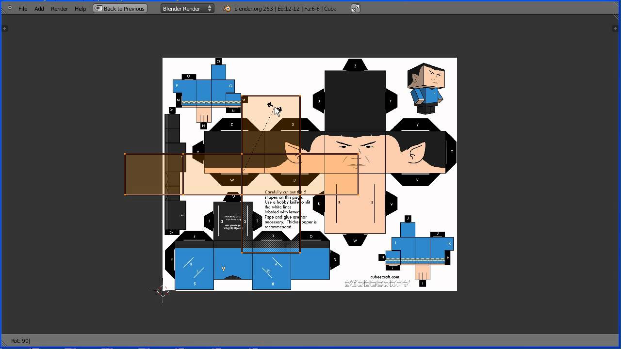 Blender UV Mapping Tutorial - Making a CubeeCraft Figure Mr Spock ...