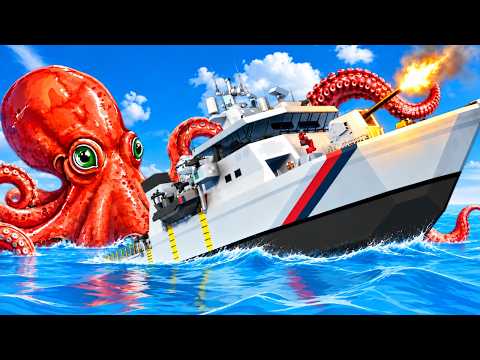 Kraken Sinks Battleship during Megalodon Hunt! (Stormworks)