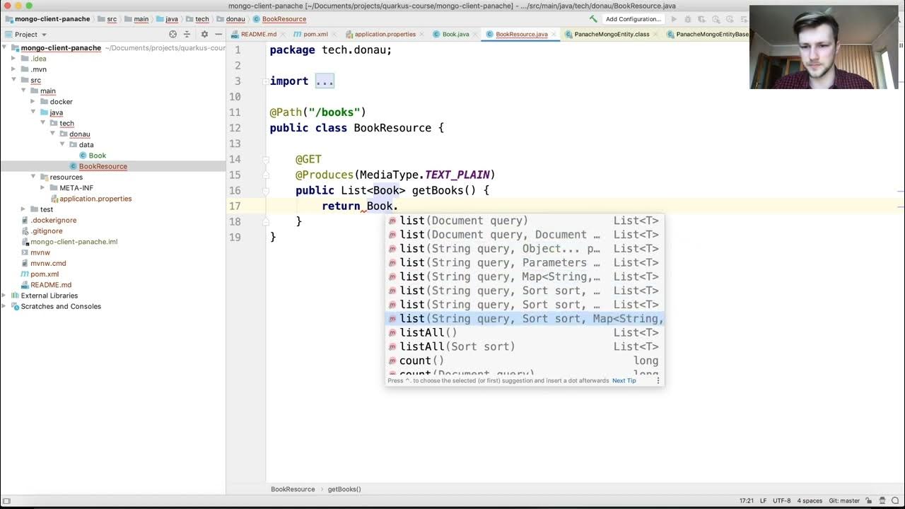 Quarkus Backend development with Java and GraalVM - MongoDB with Panache - YouTube