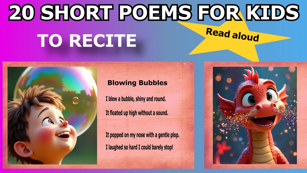 20 Short Poems for Kids to recite | Children's Rhymes read aloud - YouTube