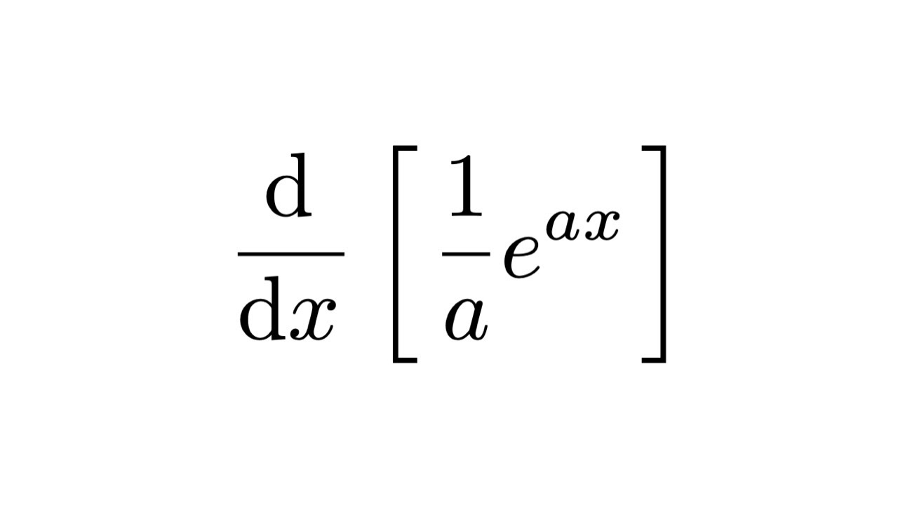 Derivative of (1/a)e^ax - YouTube