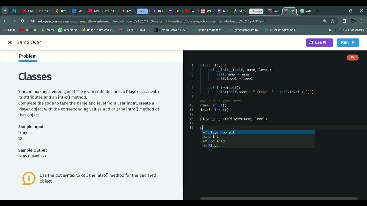 18 Classes Python Intermediate Sololearn Youtube