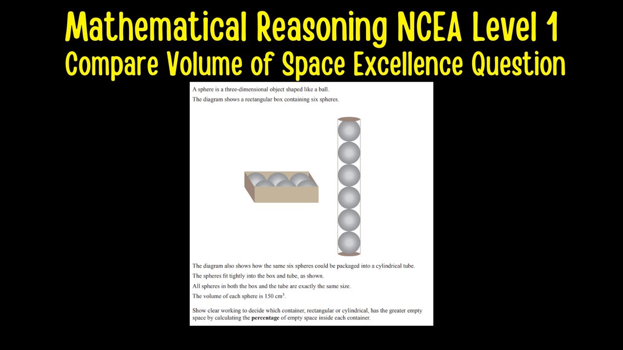 Mathematical Reasoning NCEA Level 1 - Compare Volume of Space ...