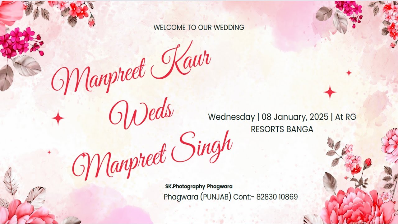 Manpreet Kaur Weds Manpreet Singh Wedding Day on 08/01/2025 At RG ...