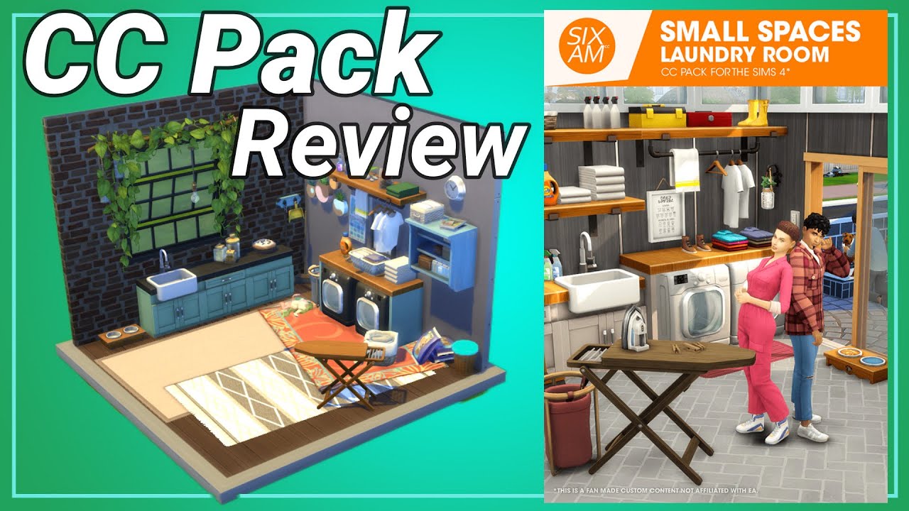 Small Spaces Laundry Room Pack || CC Walk Through || Sims 4 - YouTube