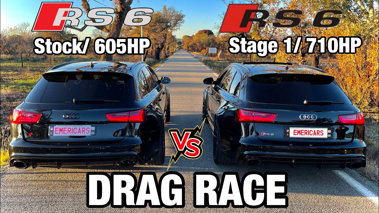 RS6 710HP STAGE 1 VS RS6 605HP STOCK: DRAG RACE😱😈 L'ICÔNE DE @gmk01 ...