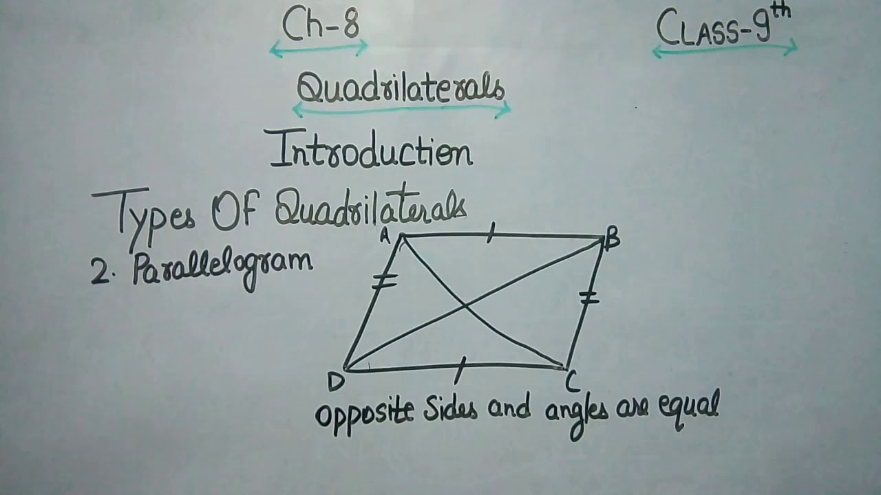 NCERT Mathematics Class-9th Ch-8 (Quadrilateral) Introduction - YouTube