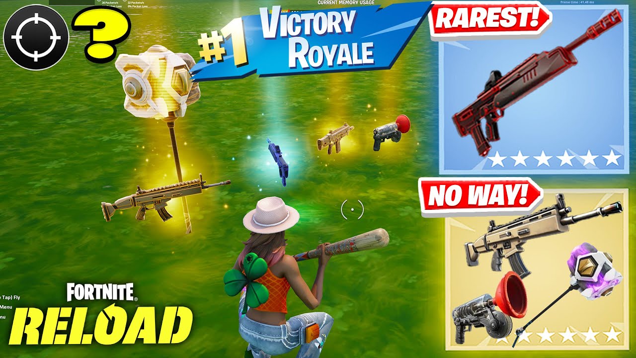 RAREST GUNS Of Fortnite Reload In 1 Game | Explosive AR (0.001%) & More ...