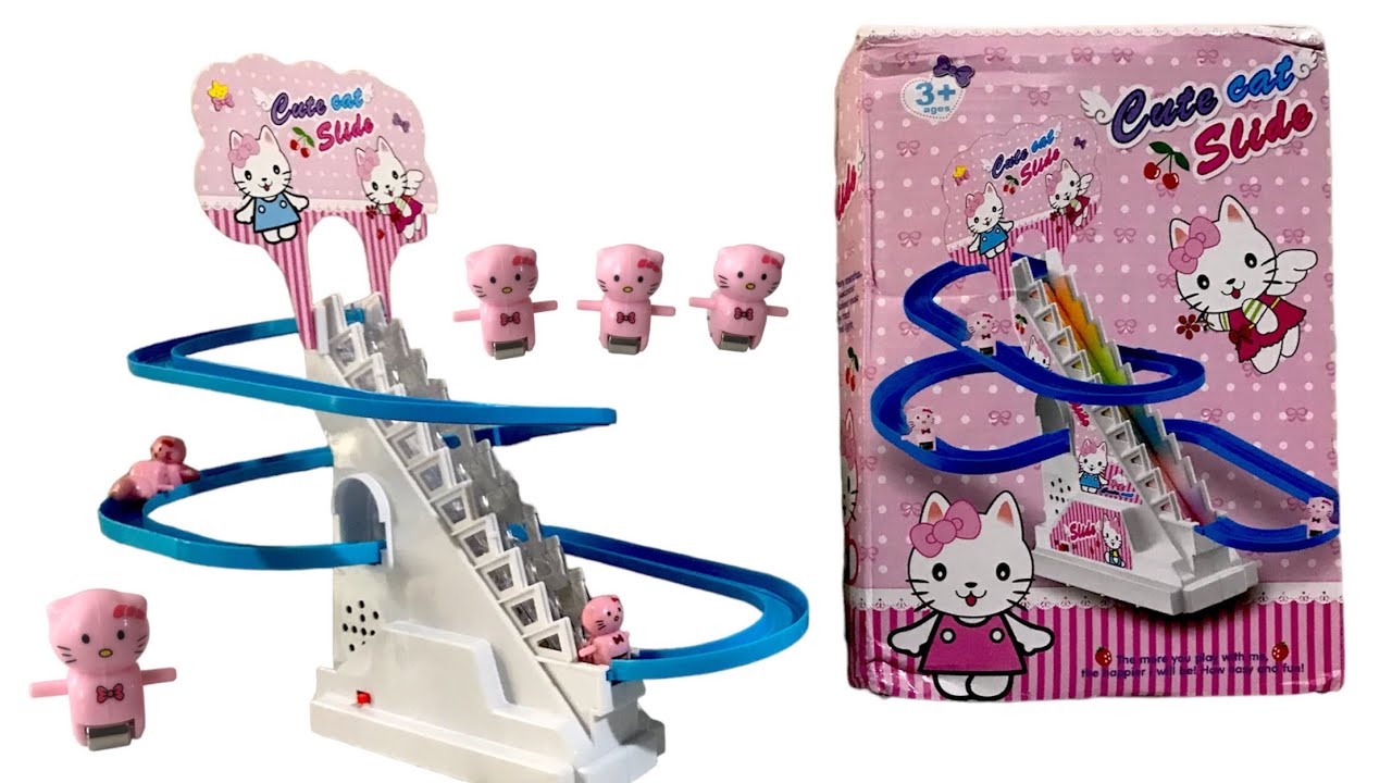 UNBOXING AND REVIEWING THE HELLO KITTY STAIR TRAIN TOY - YouTube