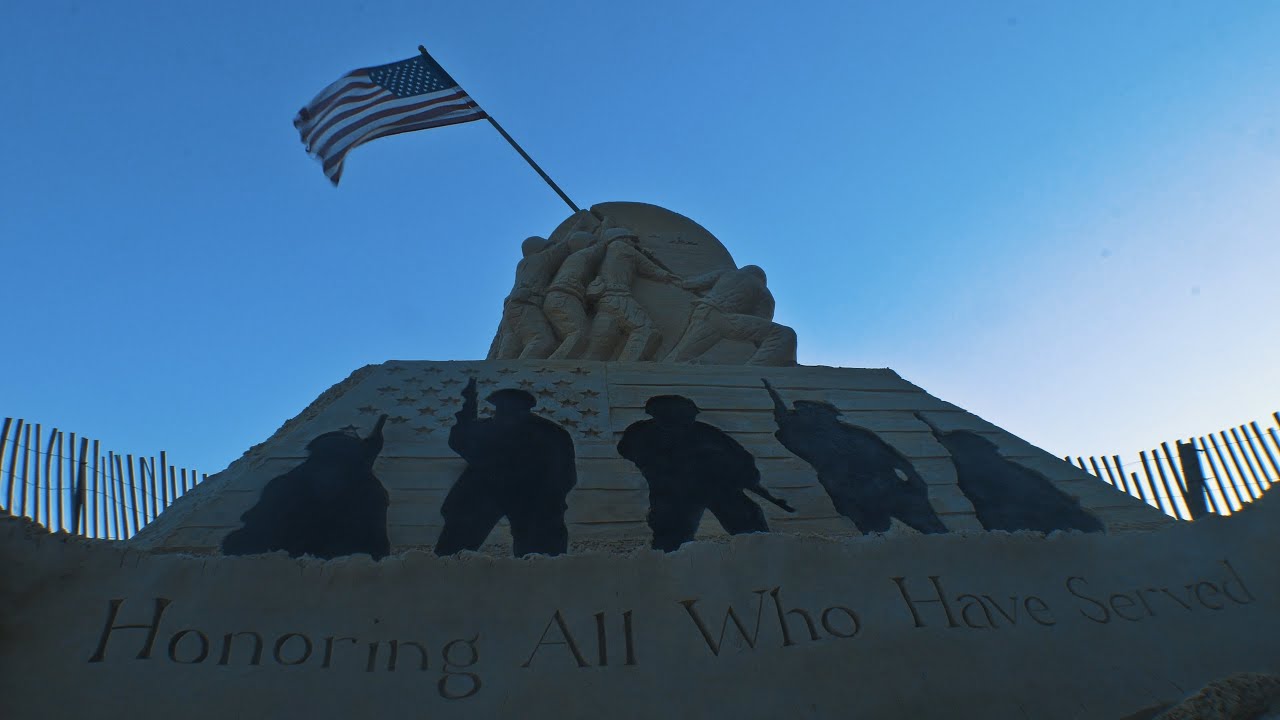 Veteran's Day Memorial Sand Sculpture - YouTube