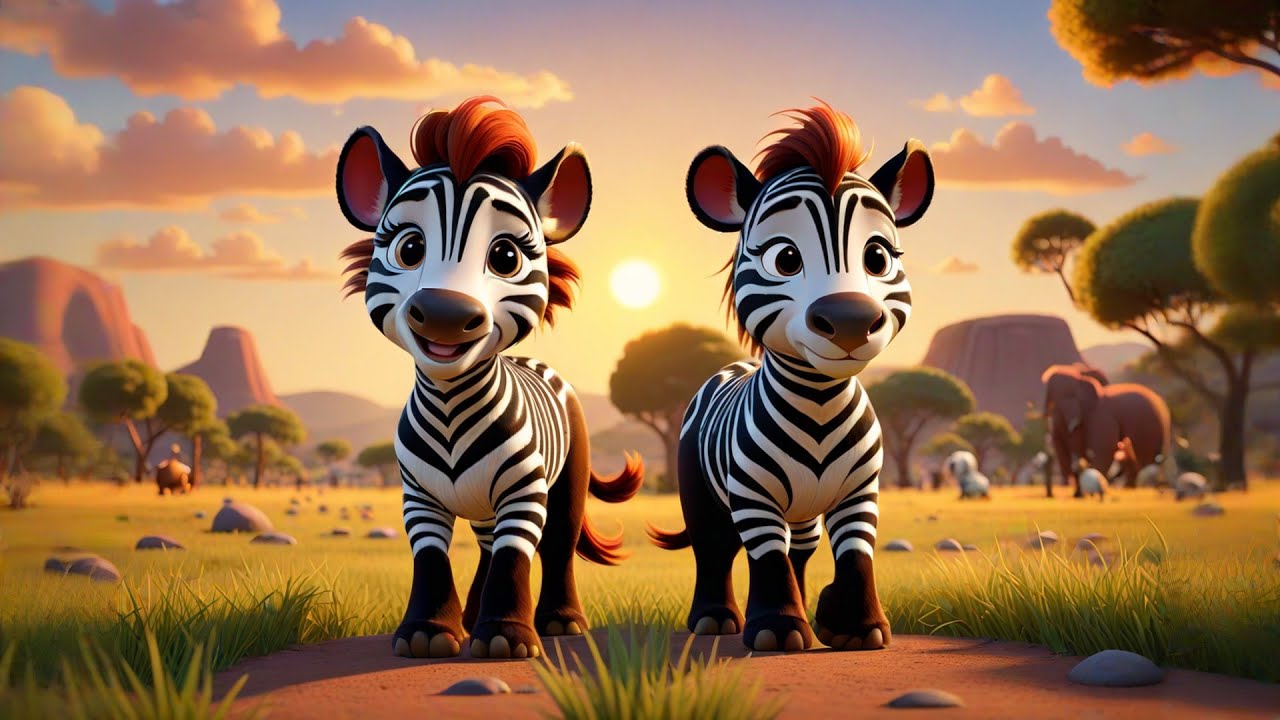Three Baby Zebras Say Good Morning + More Nursery Rhymes & Kids Songs ...