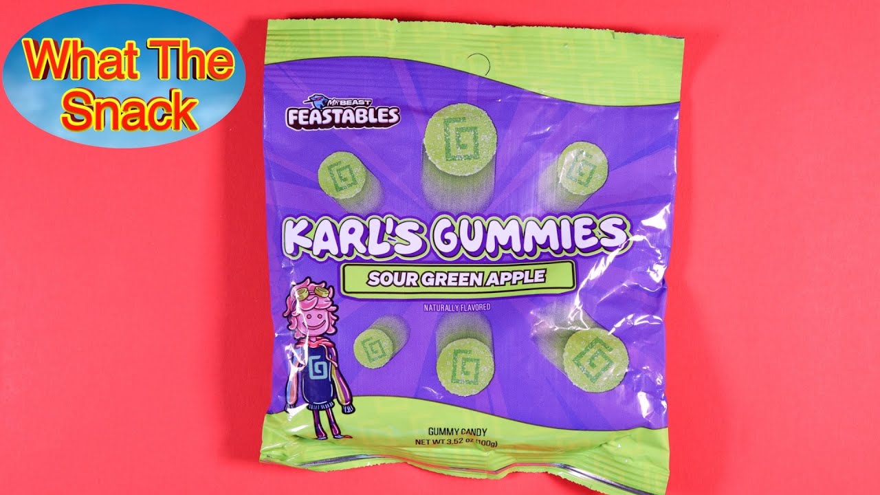 MrBeast Feastables Sour Green Apple Gummies Candy - YouTube