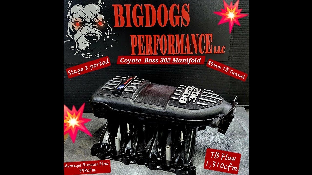 Coyote Motor Boss 302 intake manifold with 5.4L adapters PORTED😎 - YouTube