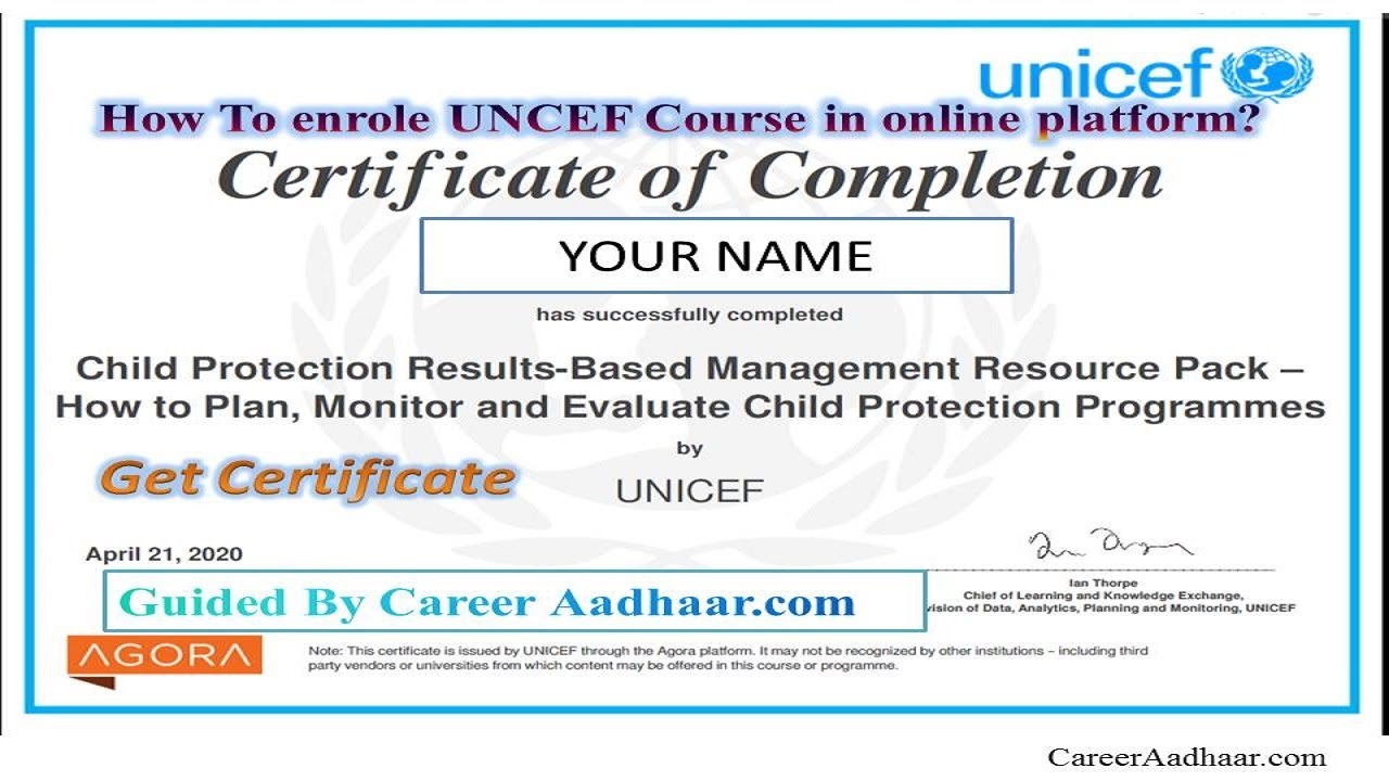 How to enroll UNICEF Course in online platform ? #Career Aadhaar - YouTube