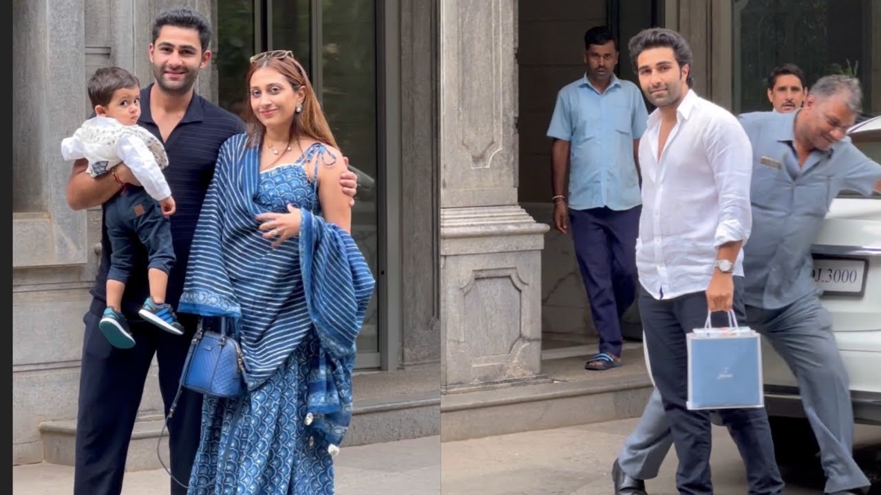 Armaan jain With wife & Son Rana Jain & adar Jain At Randhir Kapoor ...