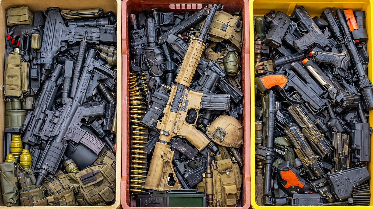 3 Boxes PACKED with M416, M4, Gatling Gun & Revolvers! Ultimate Toy Gun ...