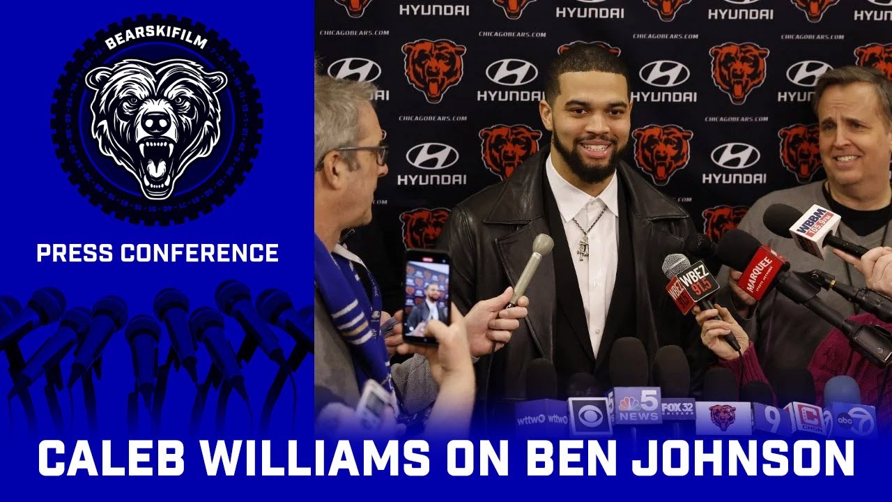 Caleb Williams Press on Ben Johnson || Chicago Bears New Head Coach ...