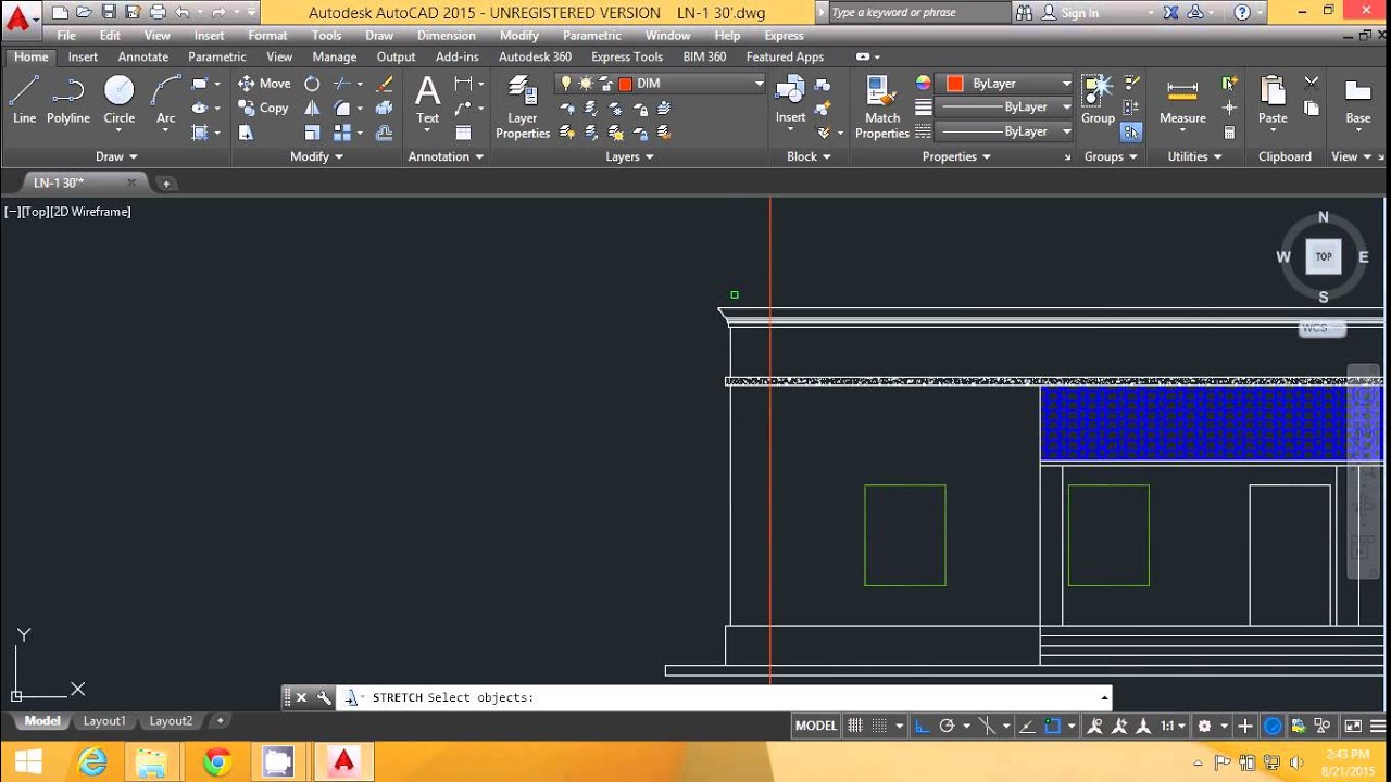 Autocad 2015 - Autocad Strech command - how use stretch command in ...