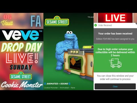 VeVe Drop Day LIVE - Sesame Street - Cookie Monster Digital Collectible ...