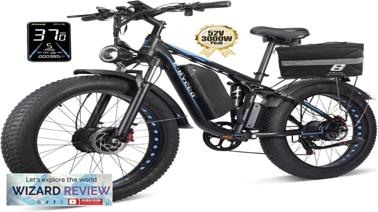 E·Bycco Peak 3000W 52V Dual Motor Electric Bike for Adults 52V 23Ah ...