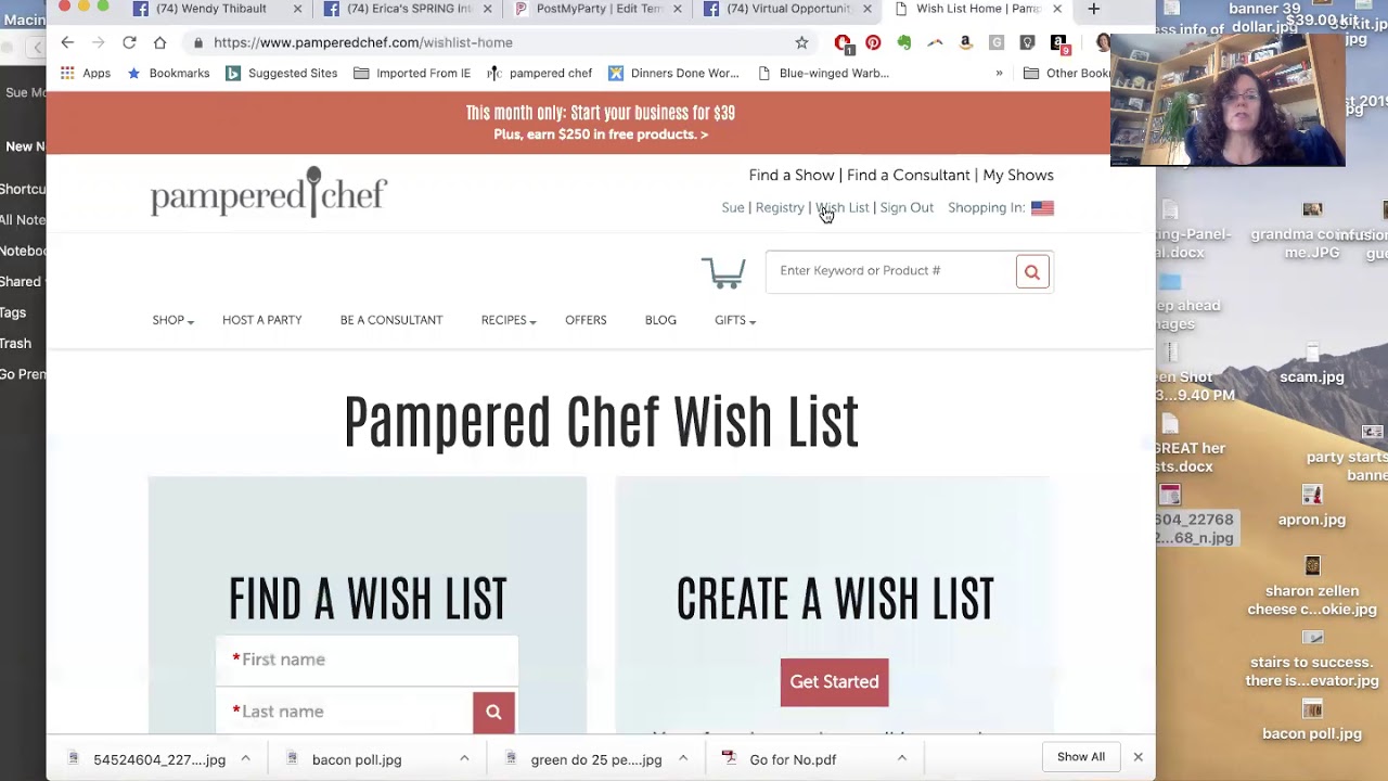 Creating a Pampered Chef WISH LIST - YouTube
