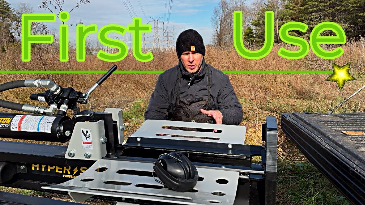 Hyper Split 25 Ton Log Splitter First Use - YouTube