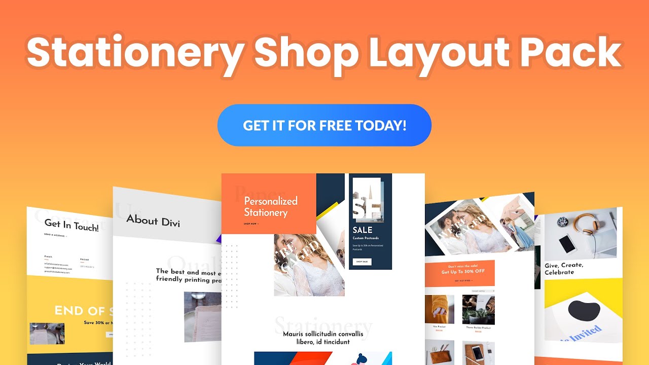 Get a FREE Stationery Shop Layout Pack for Divi - YouTube