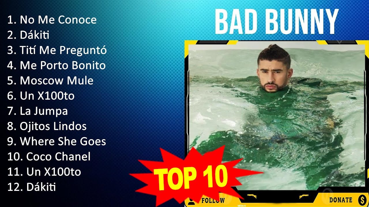 B a d B u n n y MIX - 10 Maiores Sucessos - Grandes Exitos - YouTube