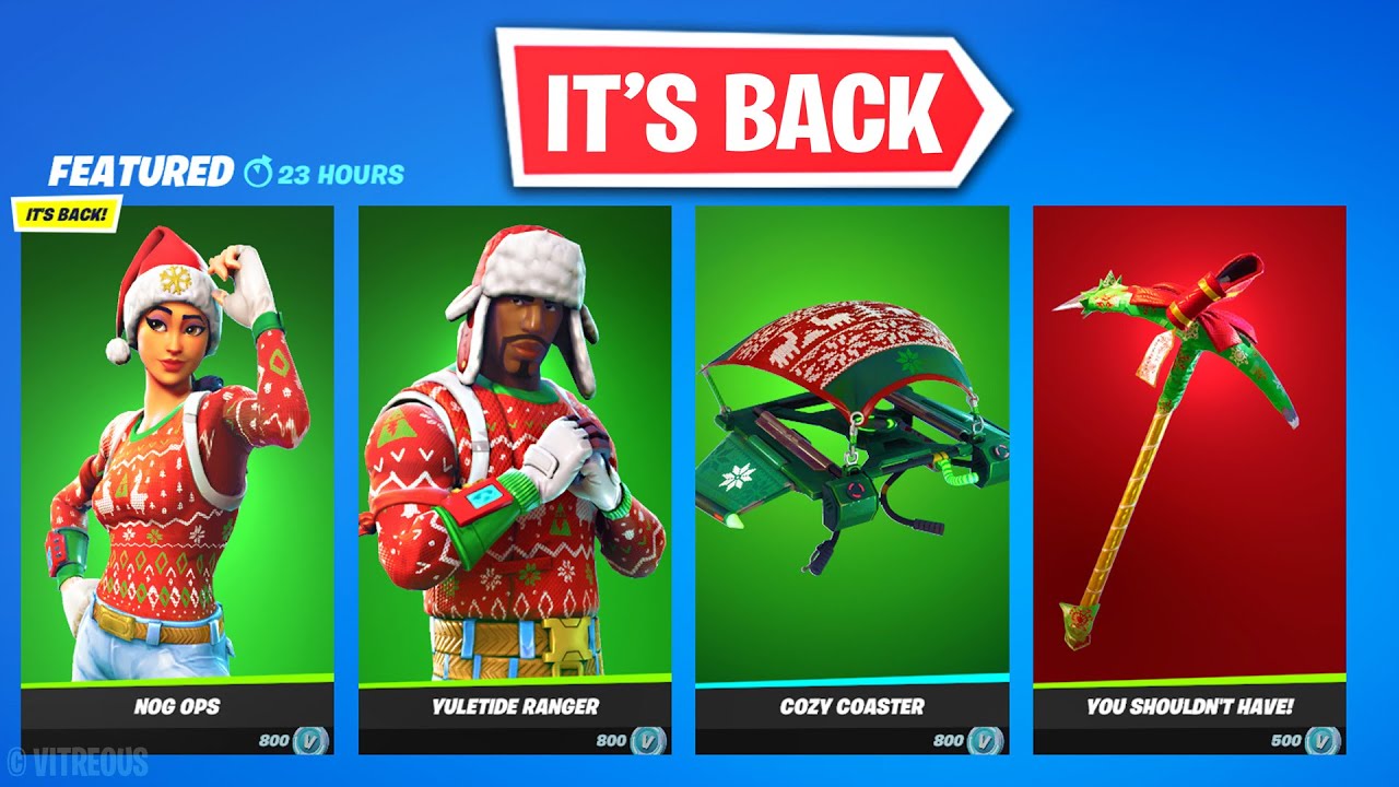 🔴 NOG OPS & YULETIDE RANGER Skins are BACK! Fortnite Item Shop December ...