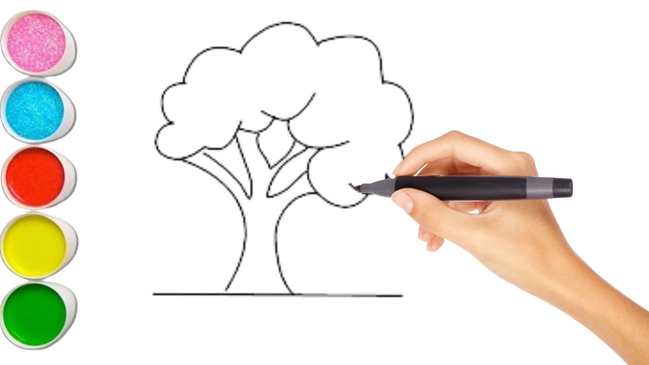 Tree Drawing Easy and Beautiful|How To Draw a Tree, Drawing step by ...