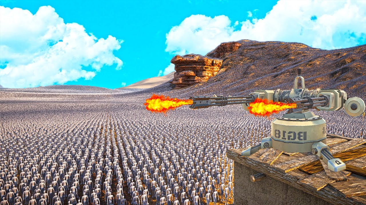 TURRET GATLING, GUN TURRET, PHALANX CIWS VS 3.5 MILLION ZOMBIE, ORC ...