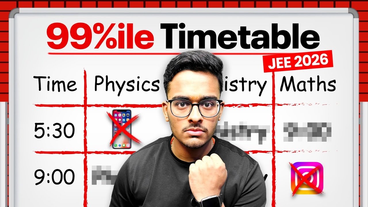 PERFECT Timetable to crack JEE Mains 2026 with 99 Percentile | JEE 2026 ...