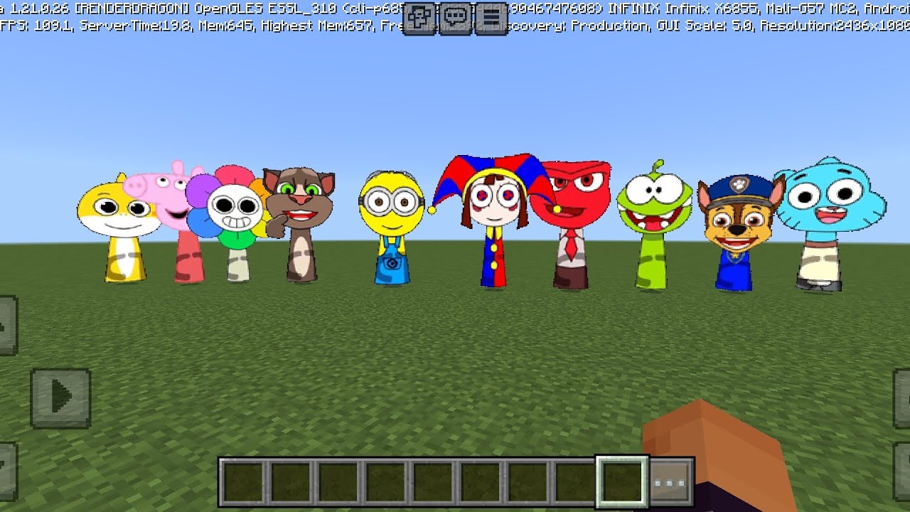 Sprunki OC Om Nom mod/addon in mcpe - YouTube