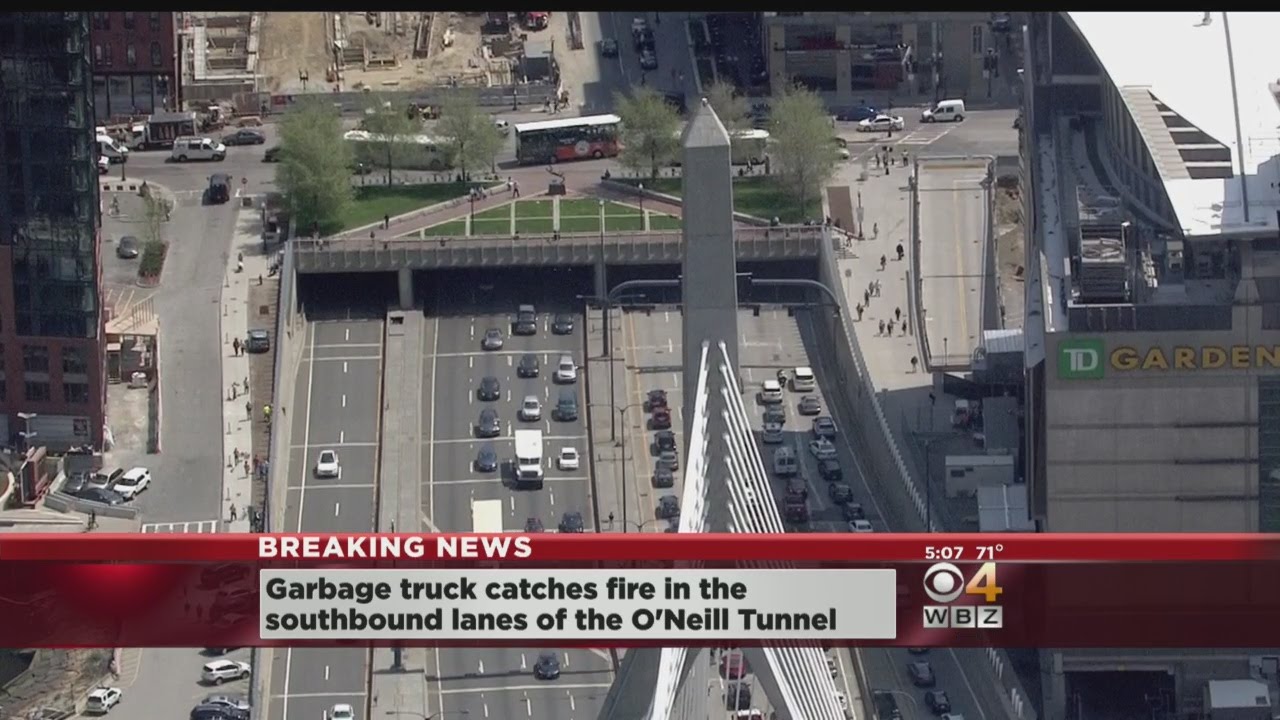 O'Neill Tunnel Reopened After Garbage Truck Creates Traffic Mess - YouTube